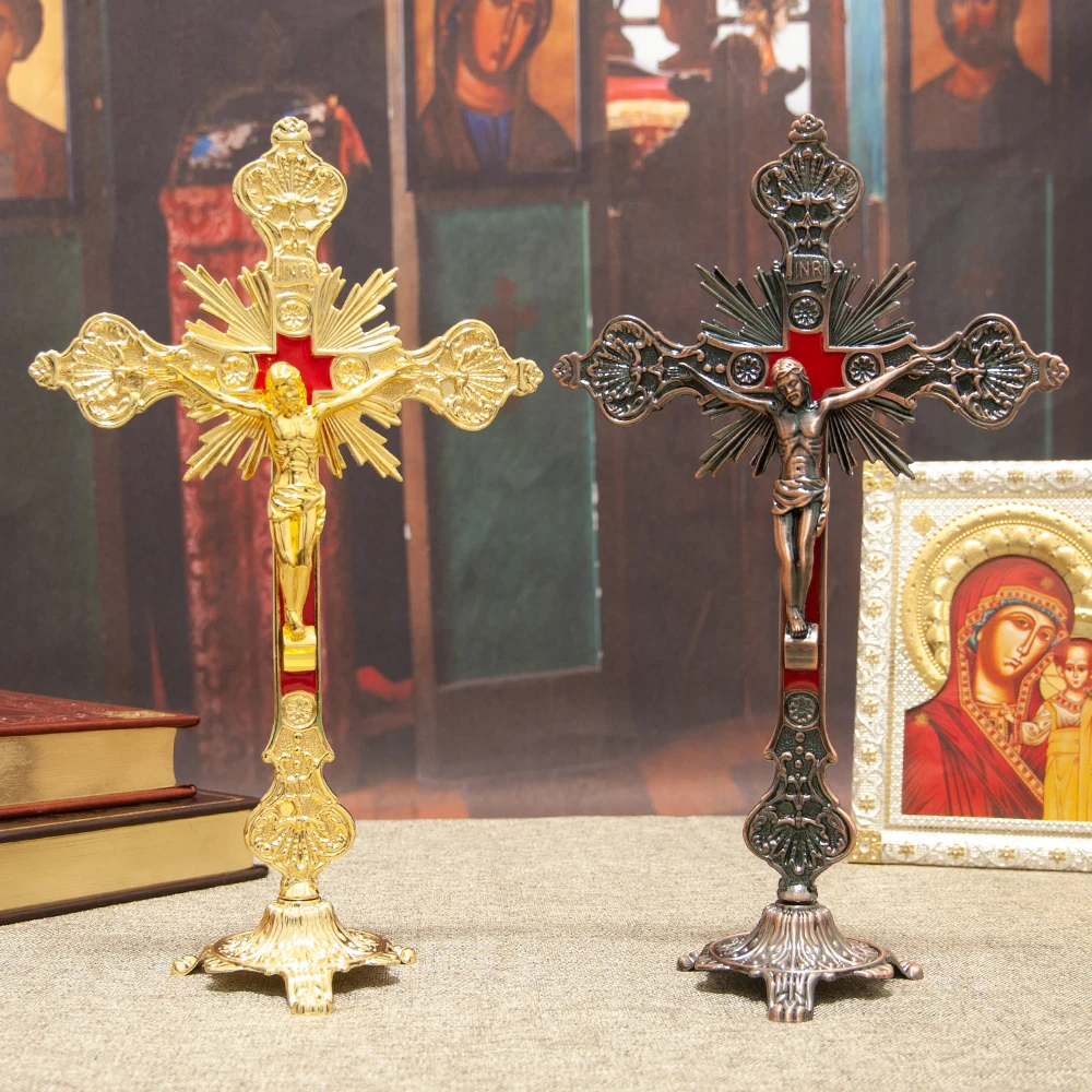 Church-Religious-Metal-Crafts-Gold-Plated-Catholic-Jesus-Cross-Crucifix ...
