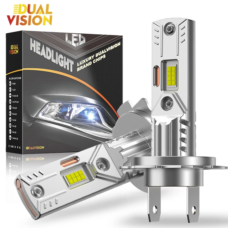 2Pcs 1700W Turbo H7 H1 H4 LED Headlight Bulbs CANBUS Lights 800000LM ...