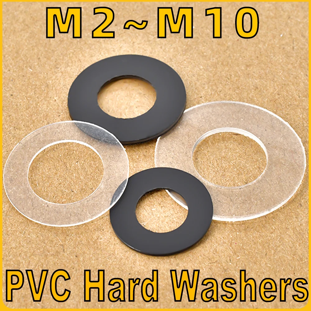Black-Transparent-PVC-Hard-Washer-Stiff-Plastic-Round-Flat-High ...