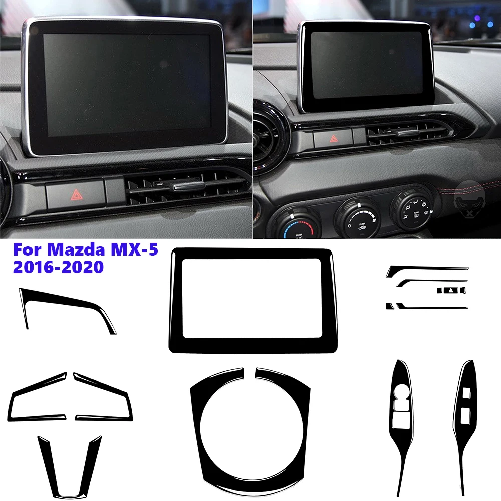 Car Piano Black Stickers For Mazda MX-5 Miata ND 2016 2017 2018 2019 ...