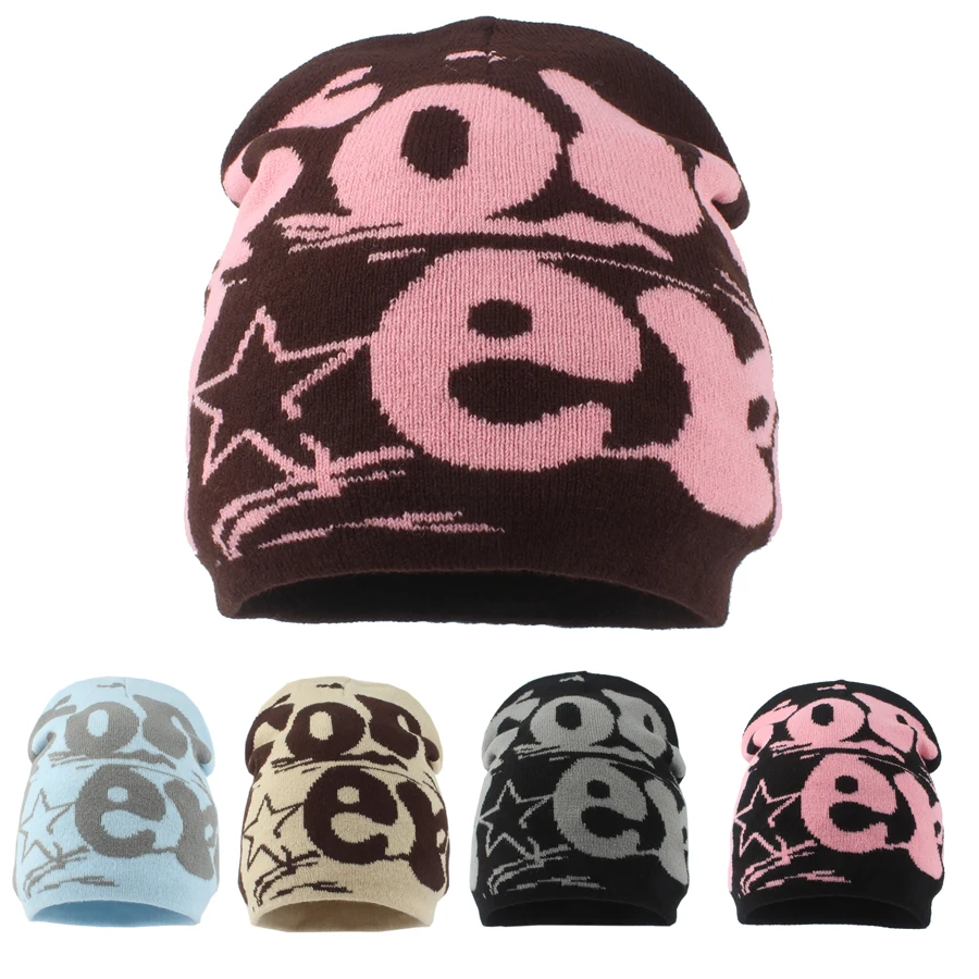 New Winter Beanie Hat Women Men Fashion Hip-hop Cap Letter Paragraph ...