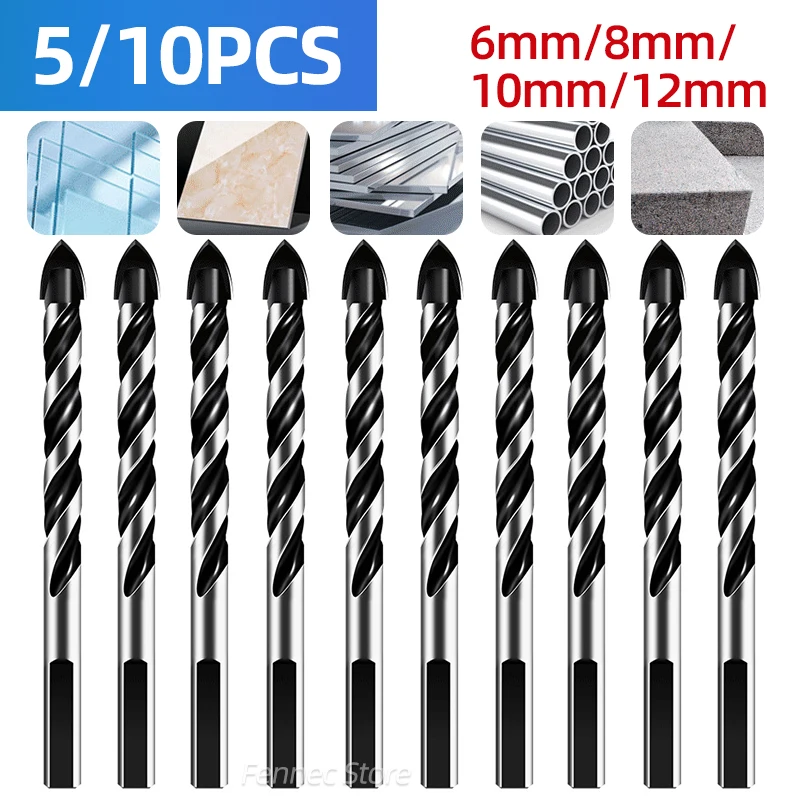 6-12-Mm-Triangular-Drill-Set-Bit-Perforating-Glass-Metal-Tile-Drill-Bit ...