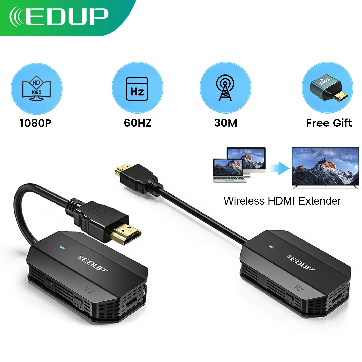EDUP-1080P-Wireless-HDMI-Transmitter-Receiver-60HZ-Display-Dongle ...