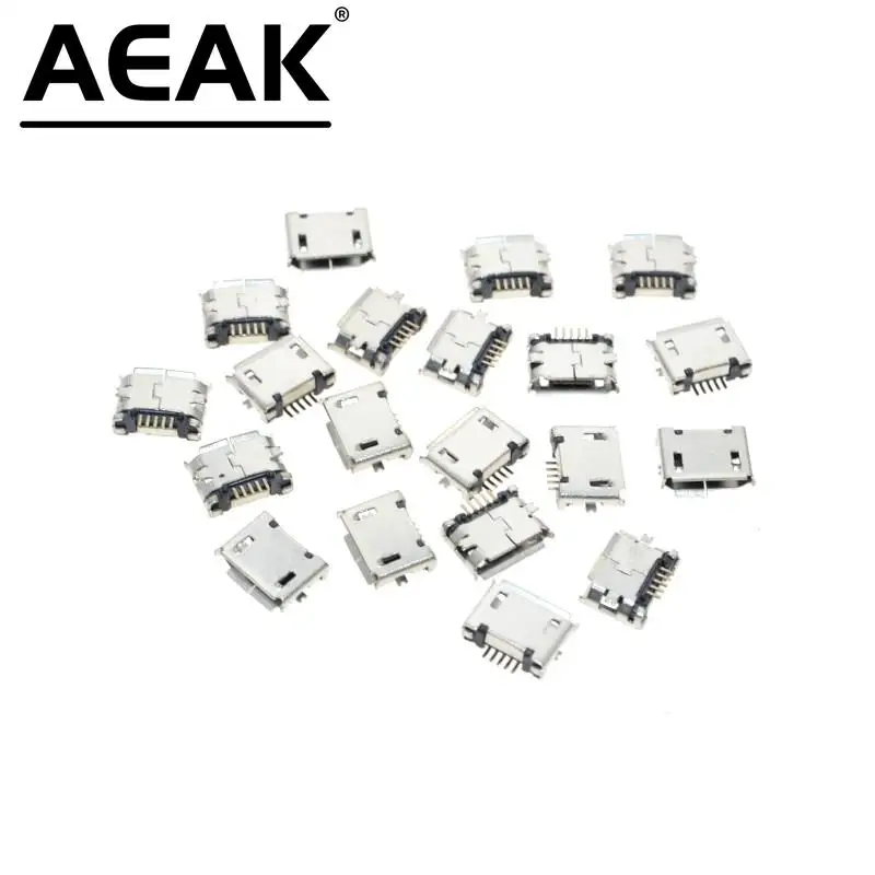 Micro USB Type B Female Port 5 Pins 180 Degree SMD SMT Soldering PCB mount