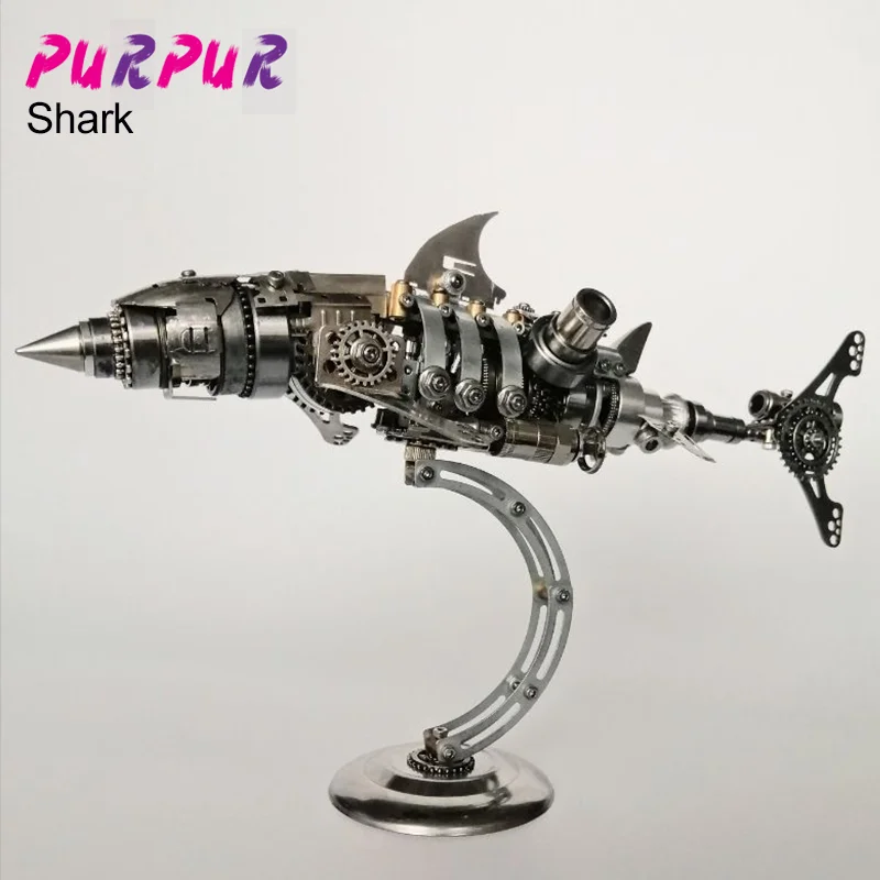 Punk-DIY-Fish-Mechanical-Shark-Assembly-3D-Metal-Puzzle-Stainless-Steel ...