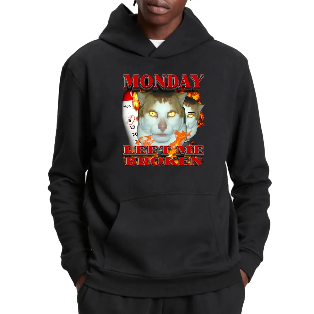 Monday Left Me Broken Cat Original: The Hoodie That Speaks for Every ...