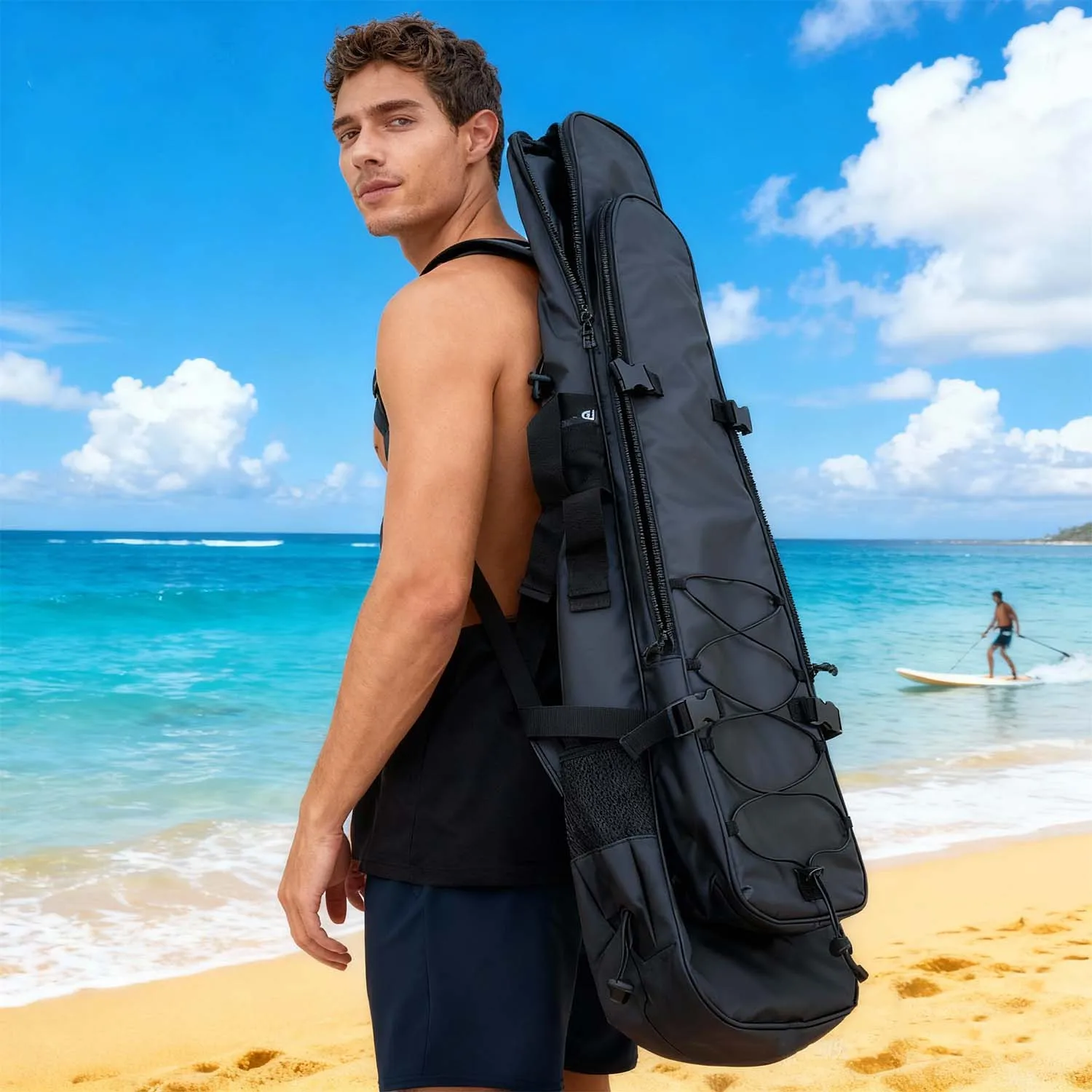 45L Waterproof Diving Backpack, Unisex Diving Fins Bag, Made of ...