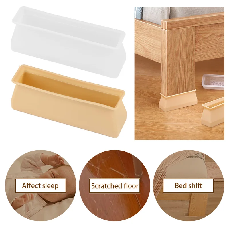 4pcs Anti slip furniture feet legs cover socks Mute bed stopper ...