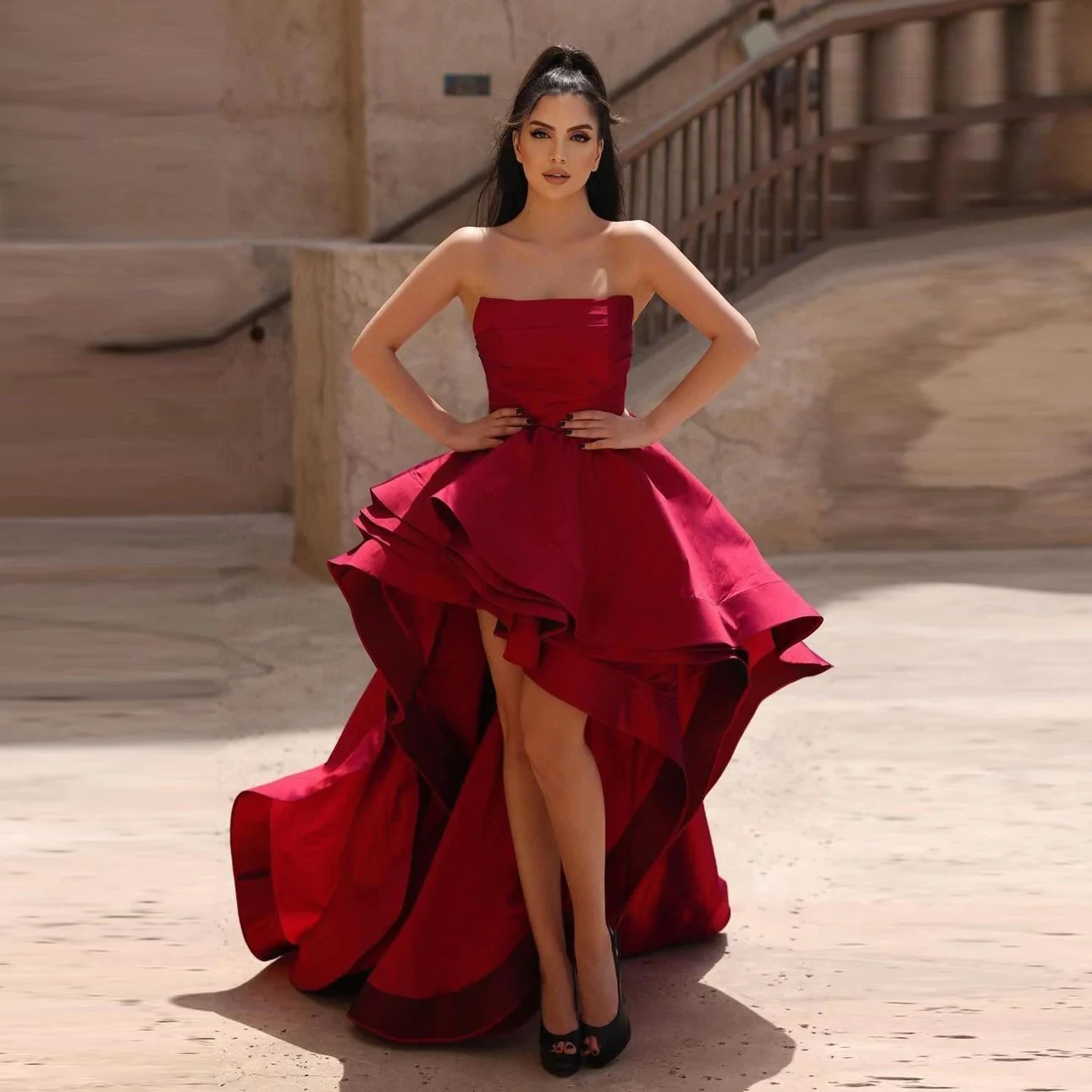 Red Prom Dresses High Low