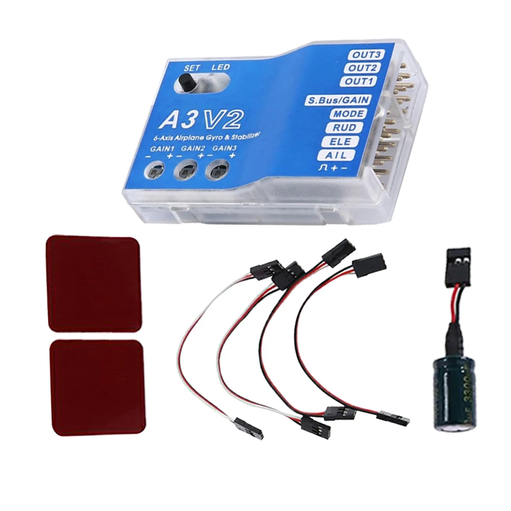 6 Axis airplane Gyro A3 V2 Aeroplane Flight Controller Stabilizer for ...