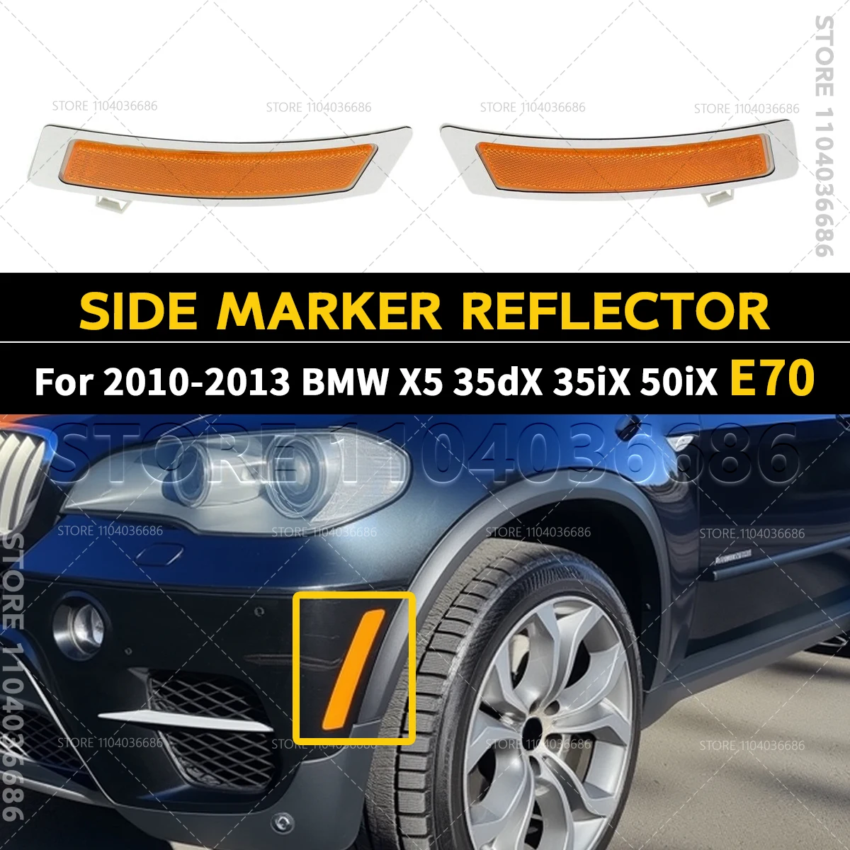 For 2010-2013 BMW X5 35dX 35iX 50iX (E70) Front Bumper Side Marker ...