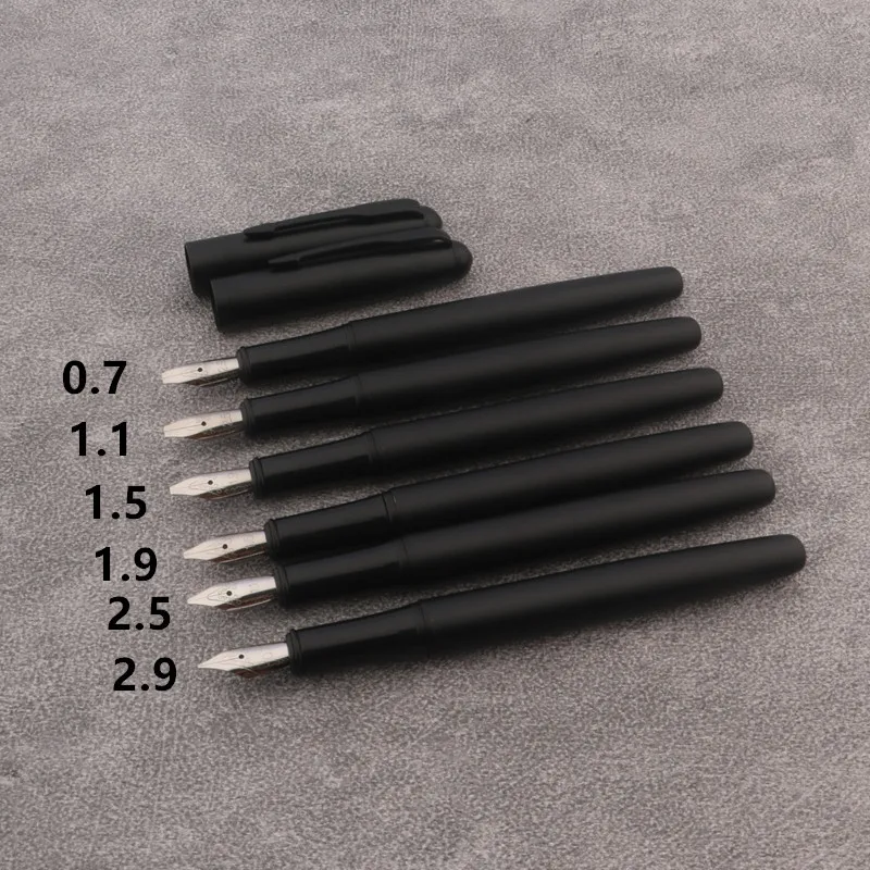 6pc Parallel Fountain Pen Frosted Black Ink Pen Gothic Arabic Italic 0. ...