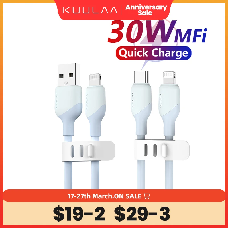 KUULAA-Cable-USB-C-A-Lightning-MFi-para-iPhone-Cable-de-carga-r-pida-PD ...