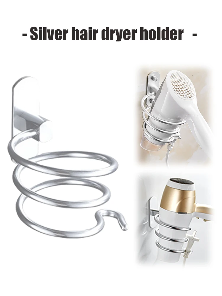 Hair-Dryer-Storage-Organizer-Rack-Spiral-Wall-Mounted-Holder-Hanger ...