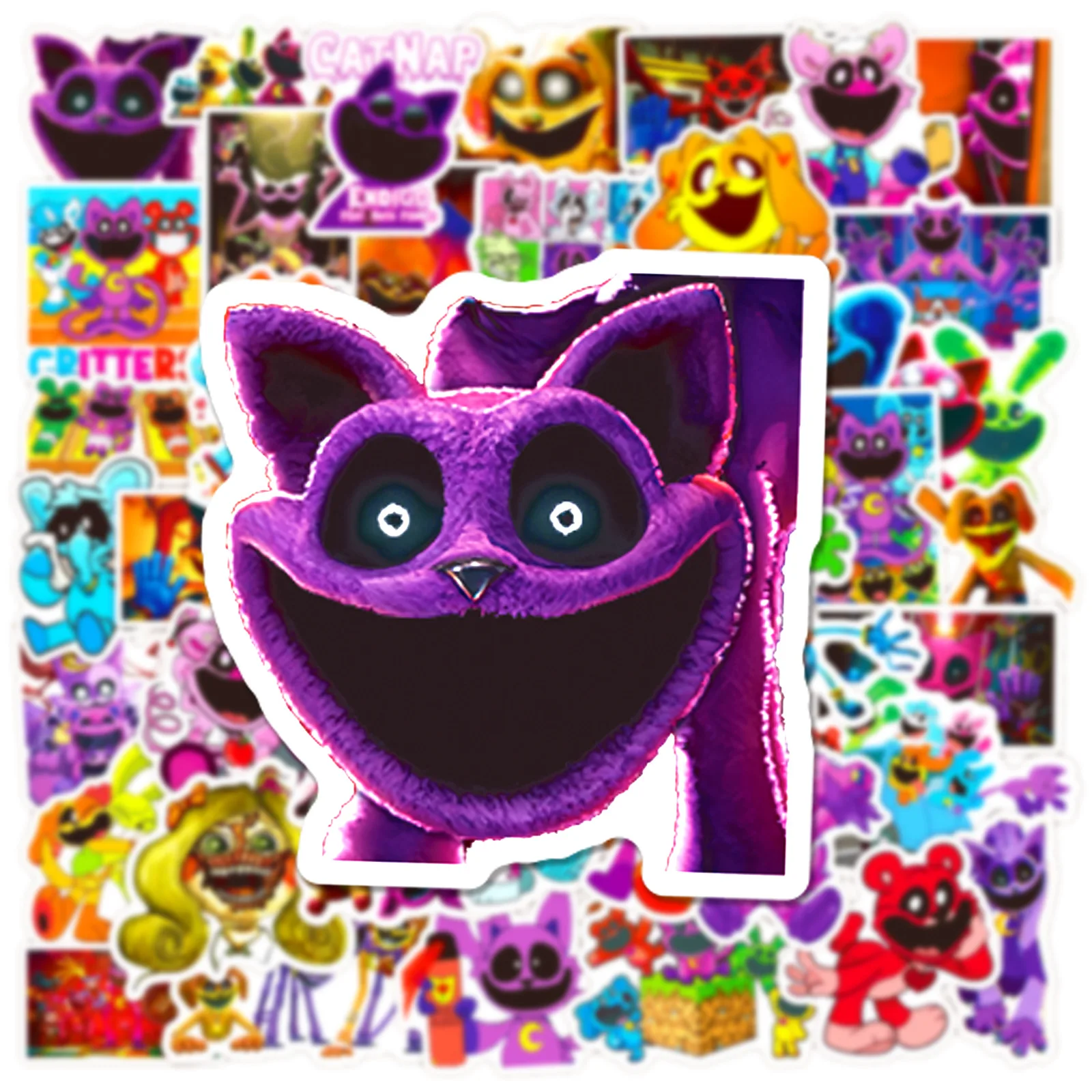 50pcs-Smilling-Critters-Stickers-Game-Sticker-for-Laptop-Phone-Case ...