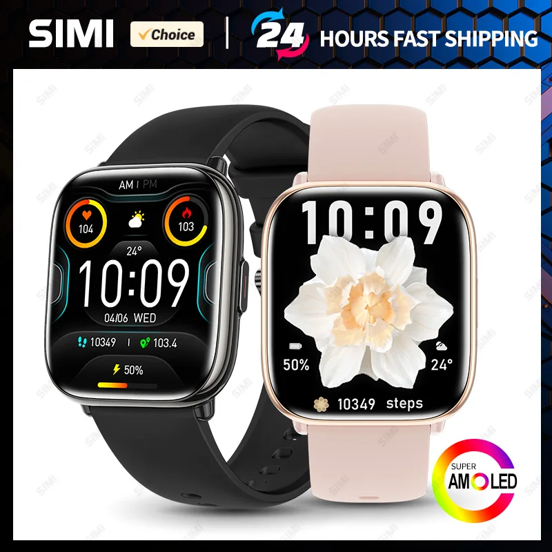 AMOLED-Smart-Watch-Men-Women-Calendar-Bluetooth-Call-NFC-Smartwatch ...