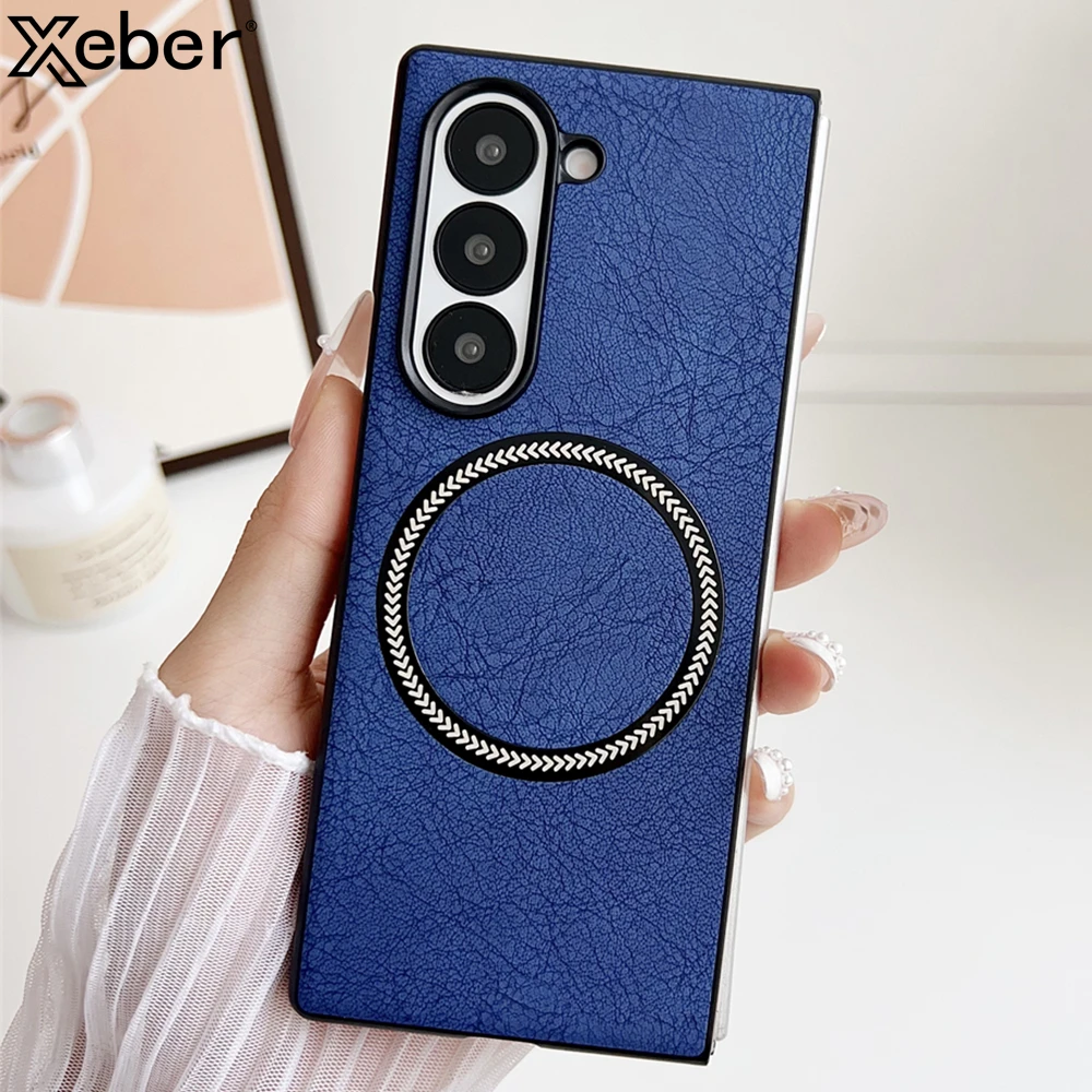For-Magsafe-Matte-Leather-Pattern-Magnetic-Phone-Case-For-Samsung-Z ...
