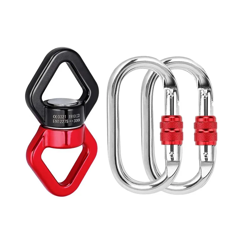 30KN Rope Swing Swivel Hook Carabiners Rotational Hanger for Aerial ...