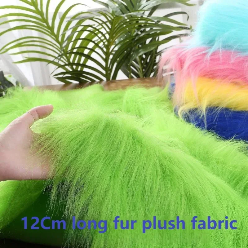 12cm Soft Long Hair Faux Plush Fabric By The Meter for Clothing Dolls ...