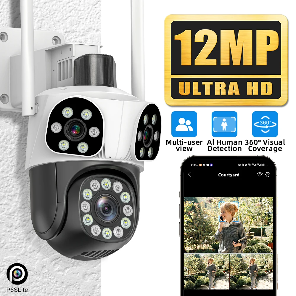 6K-12MP-WiFi-Camera-Outdoor-10x-Zoom-Triple-Lens-Triple-Screen-Security ...