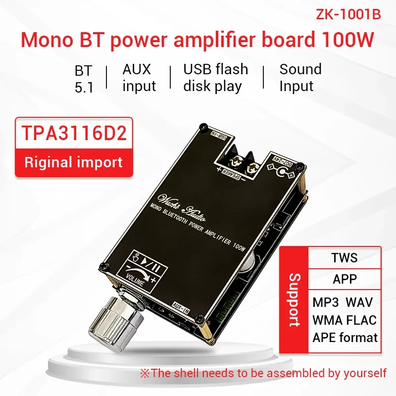 ZK-1001B-Mono-100W-TPA3116D2-Audio-Power-Amplifier-Bluetooth-compatible ...