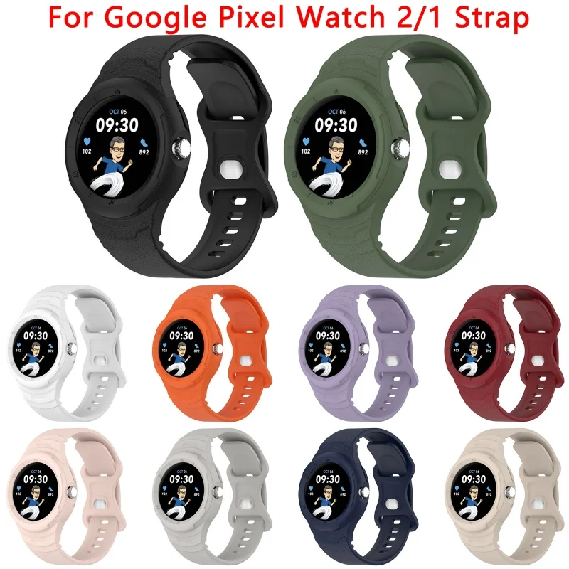 For-Google-Pixel-Watch-2-Strap-Silicone-Bracelet-Wristband-Protective ...
