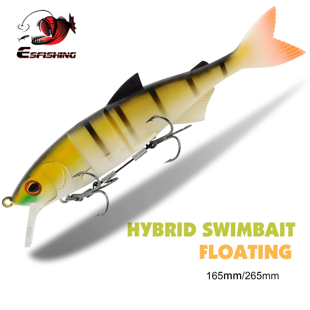 ESFISHING-New-Big-Bait-Hard-Plastics-Head-with-Soft-Body-Hybrid-Swimbait-165mm-265mm-Fishing ...