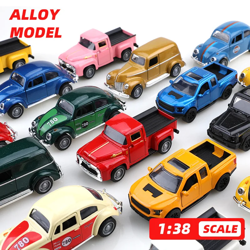 1:38 retro classic car pickup alloy car model simulation children's toy ...