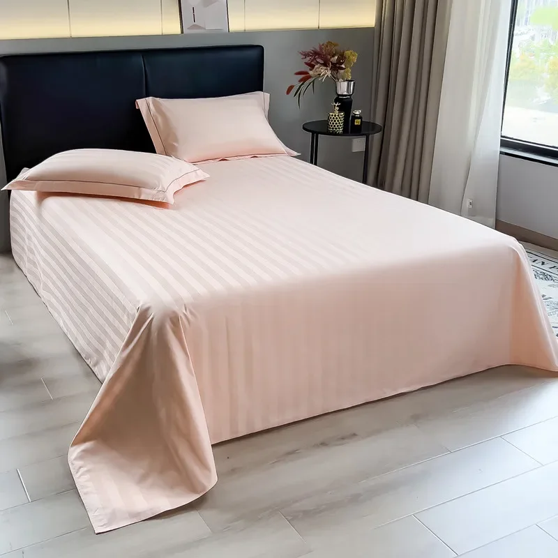 Luxury-double-Bed-Sheets-60s-Long-Staple-Cotton-bed-sheet-Satin-Stripe ...
