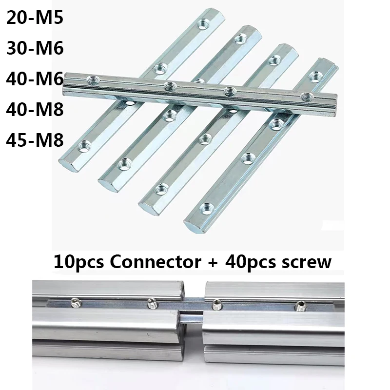 10PCS-European-standard-aluminum-profile-one-word-connector-20-30-40-45 ...