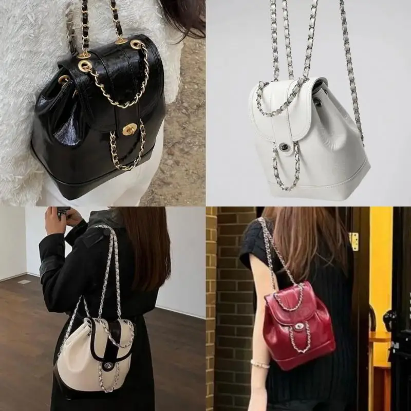 New-Women-Korea-Autumn-Winter-Mini-Chains-Backpack-Female-Ins-Student ...