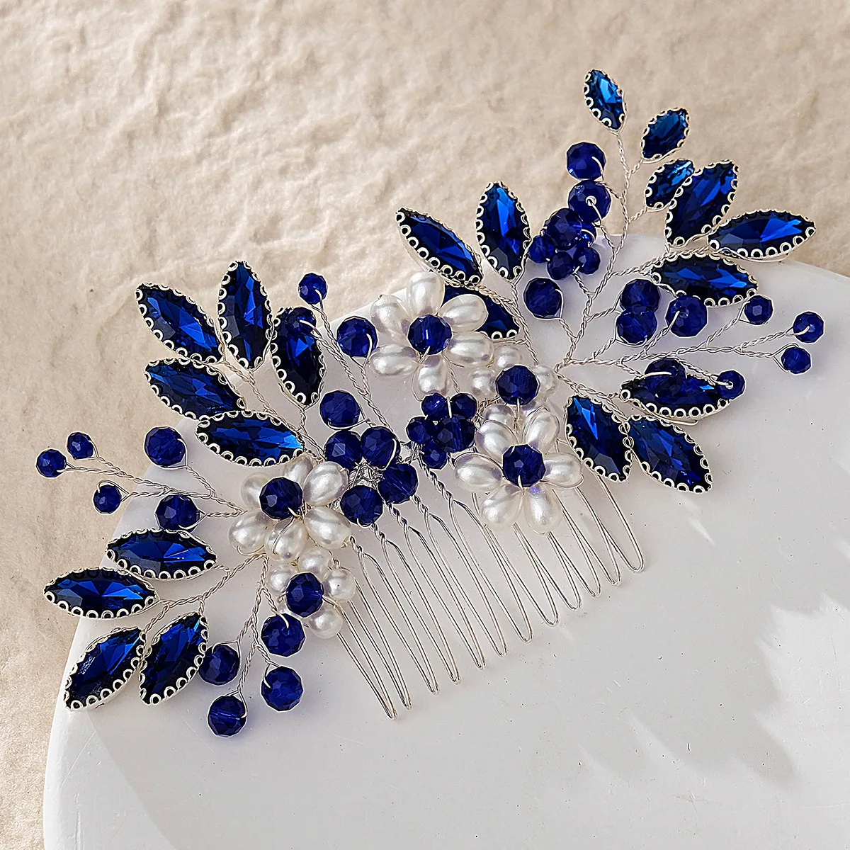Rhinestone-Hair-Combs-for-Bride-Wedding-Black-Blue-Green-Color-Crystal ...