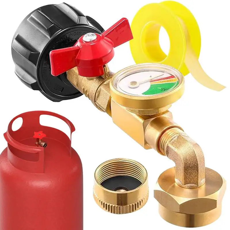 Propane-Refill-Pressure-Adapter-Coupler-20Lb-To-1Lb-Converter-Elbow ...