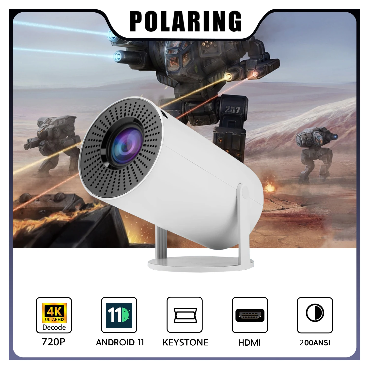 Polaring-Y300-hy-upgrade-Projector-720p-Projetor-5G-Wifi-BT-200Ansi-Cinema-Home-Keystone-HDMI ...