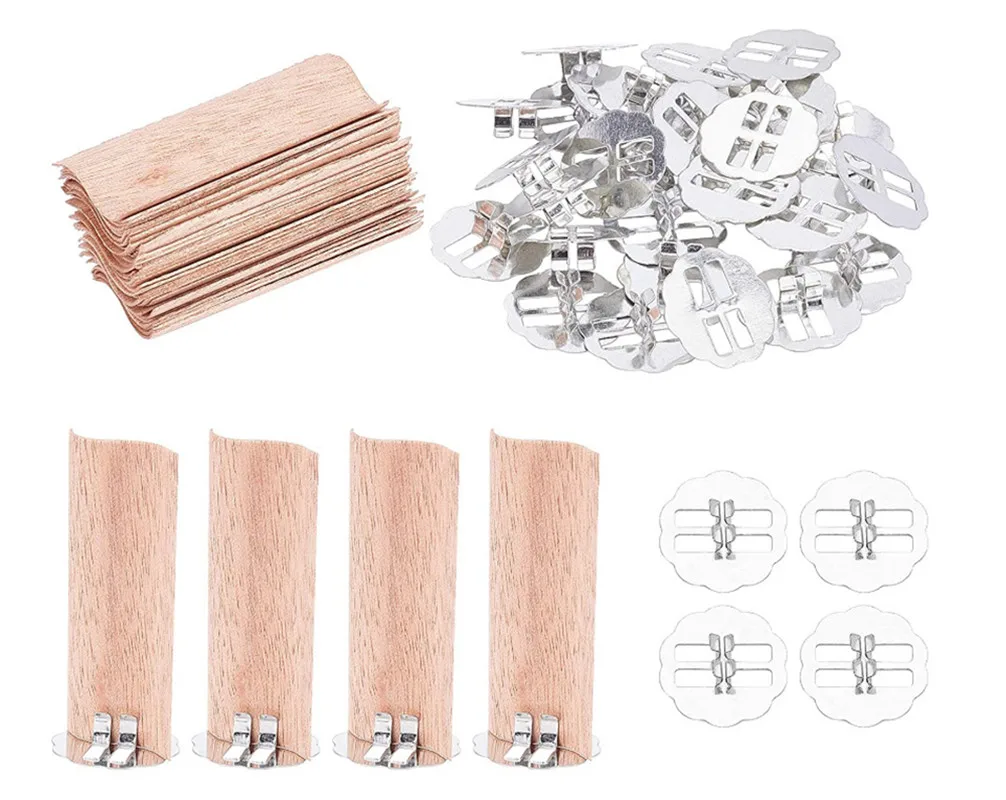 10pc Wave Wooden Candle Wick With Base Large Flame Candle Wick Core For ...