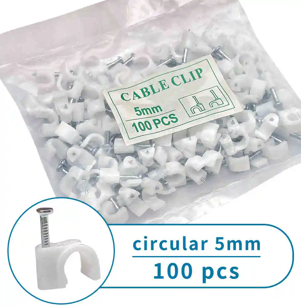 Clips-de-cable-circulares-de-5MM-clips-redondos-blancos-100-unids-lote ...