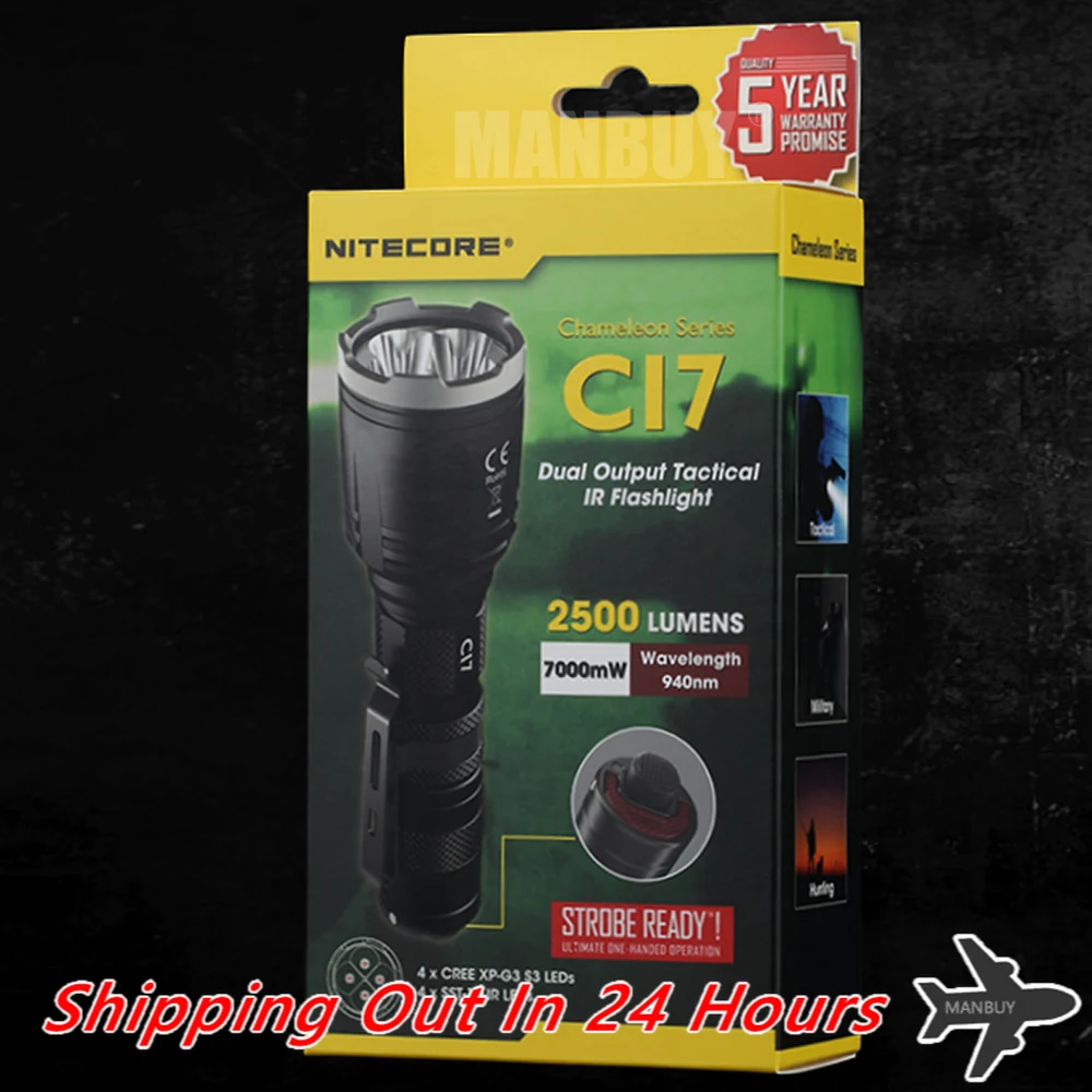 2024-NITECORE-CI7-Dual-Output-Tactical-7000mW-IR-Flashlight-9-Modes ...