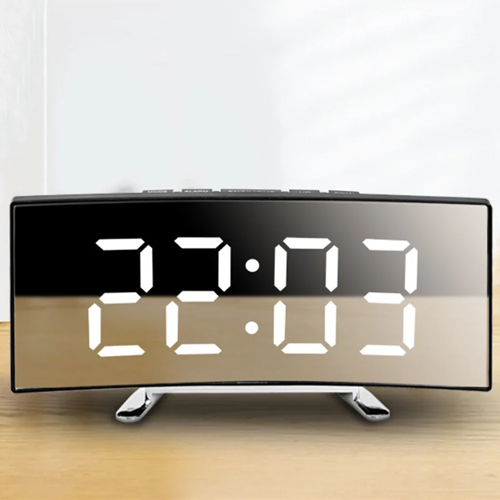 Creative-Digital-Alarm-Clock-USB-Charging-Battery-Powered-Mirror-LED ...