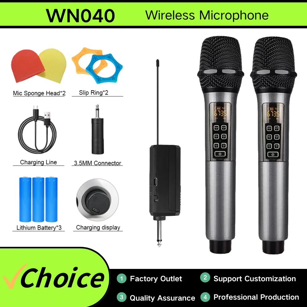 New ECHO Professional Multi Functional Wireless Microphone Dual Channel ...
