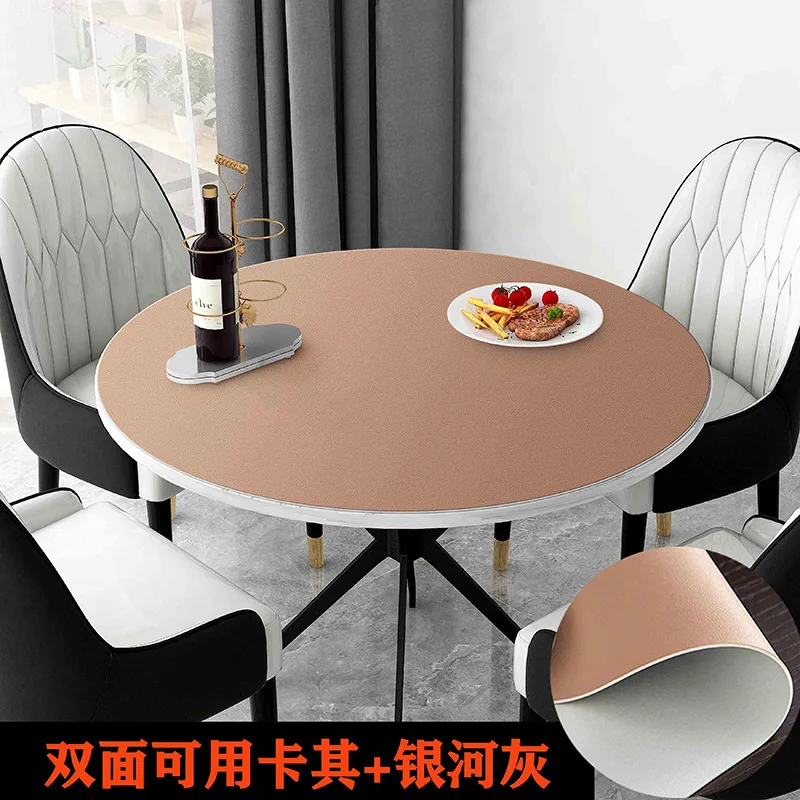 Nordic-Print-Round-Tablecloth-Oil-Proof-Thickened-Leather-Round-Table ...