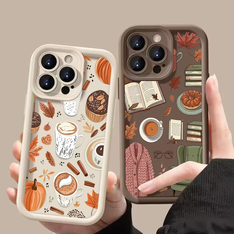 Maple Leaf Pumpkin Coffee Silicone Soft Phone Case For Xiaomi Redmi ...