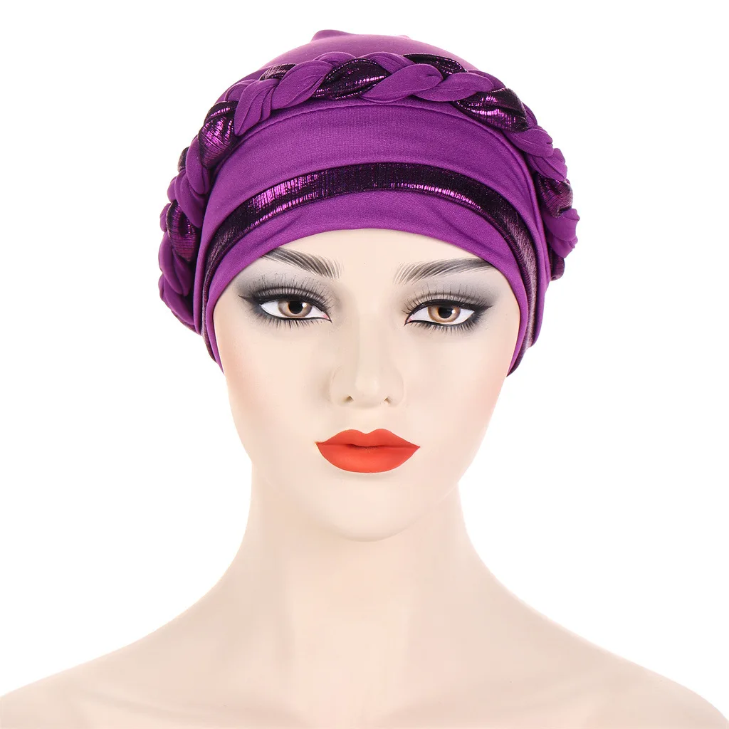 Women Ramadan Clothing Braid Hijabs for Women Elastic Muslim Turban ...