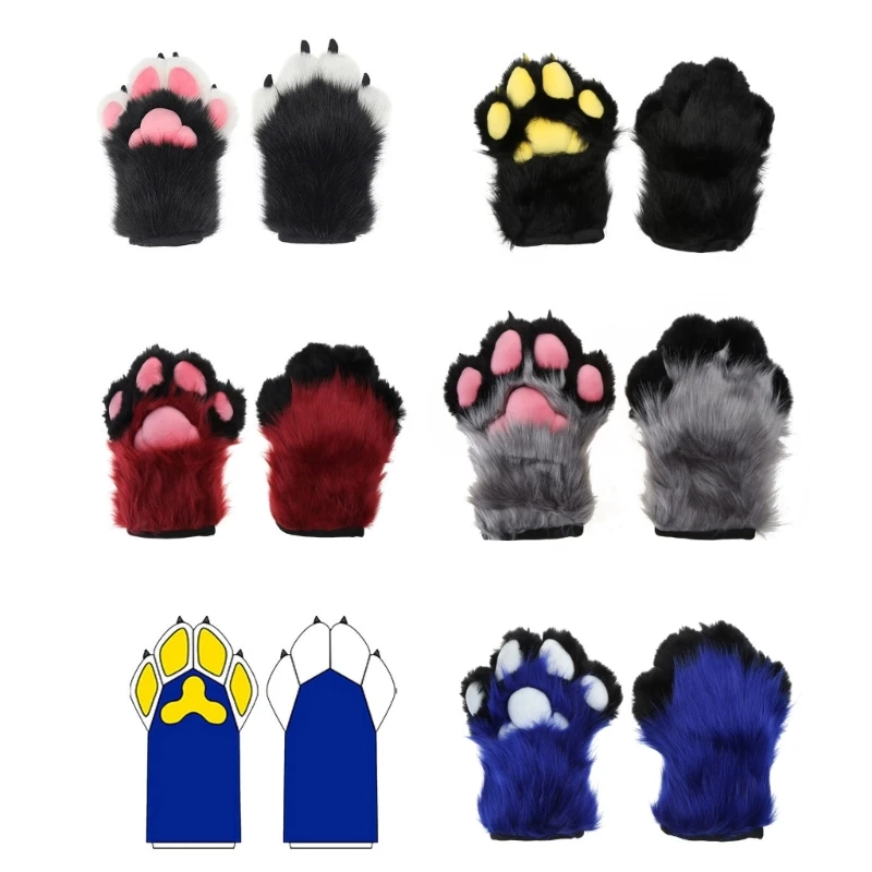 Wolf Dog Foxes Paw Claw Gloves Costume Accessories Cosplays Animal ...