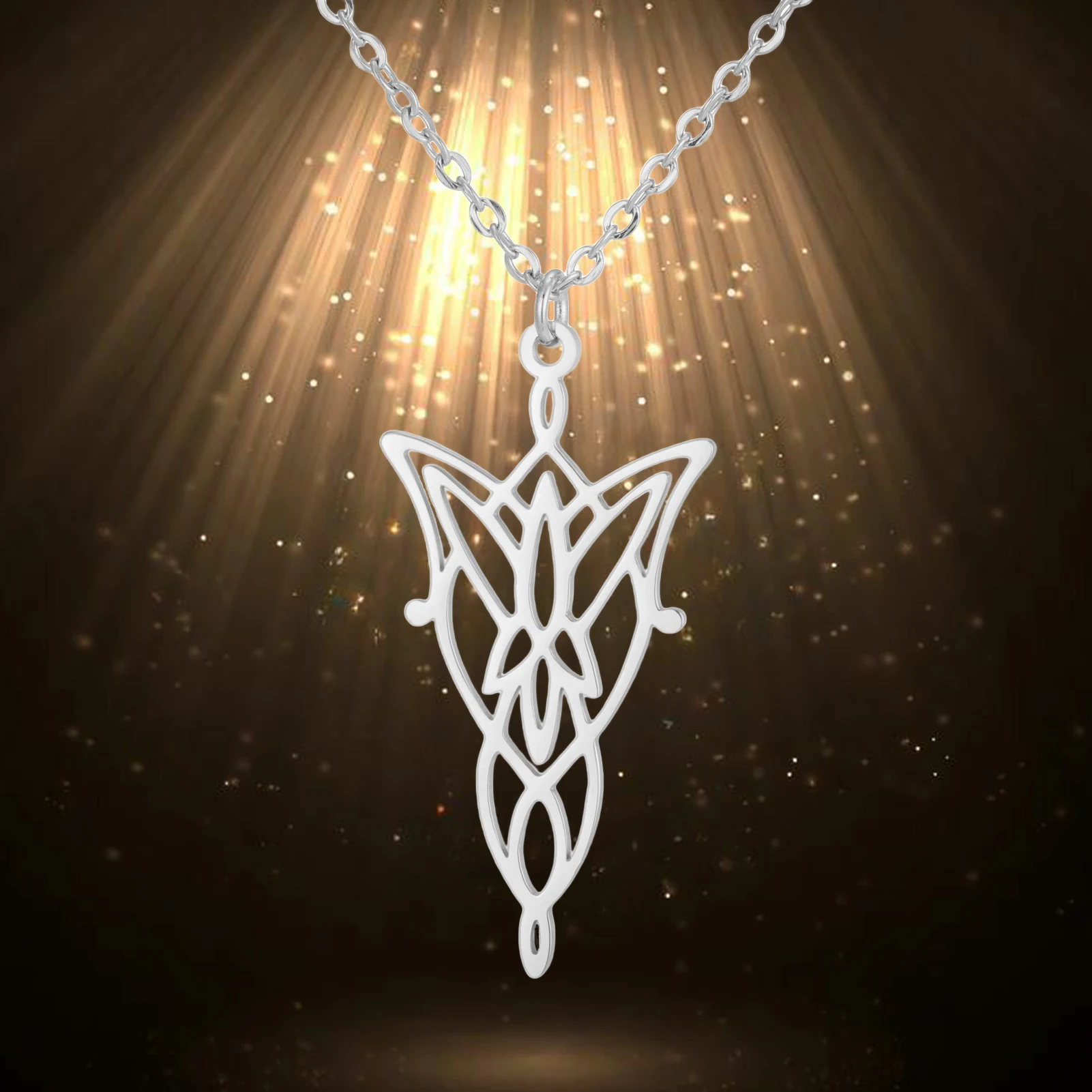 LIKGREAT Sacred Geometric Necklace for Women Stainless Steel Elf ...