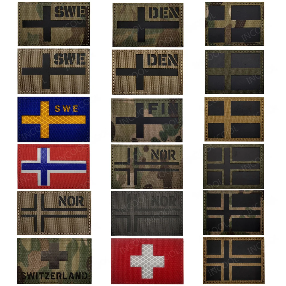 Northern Europe Reflective Flag Switzerland Finland Finnish Iceland ...