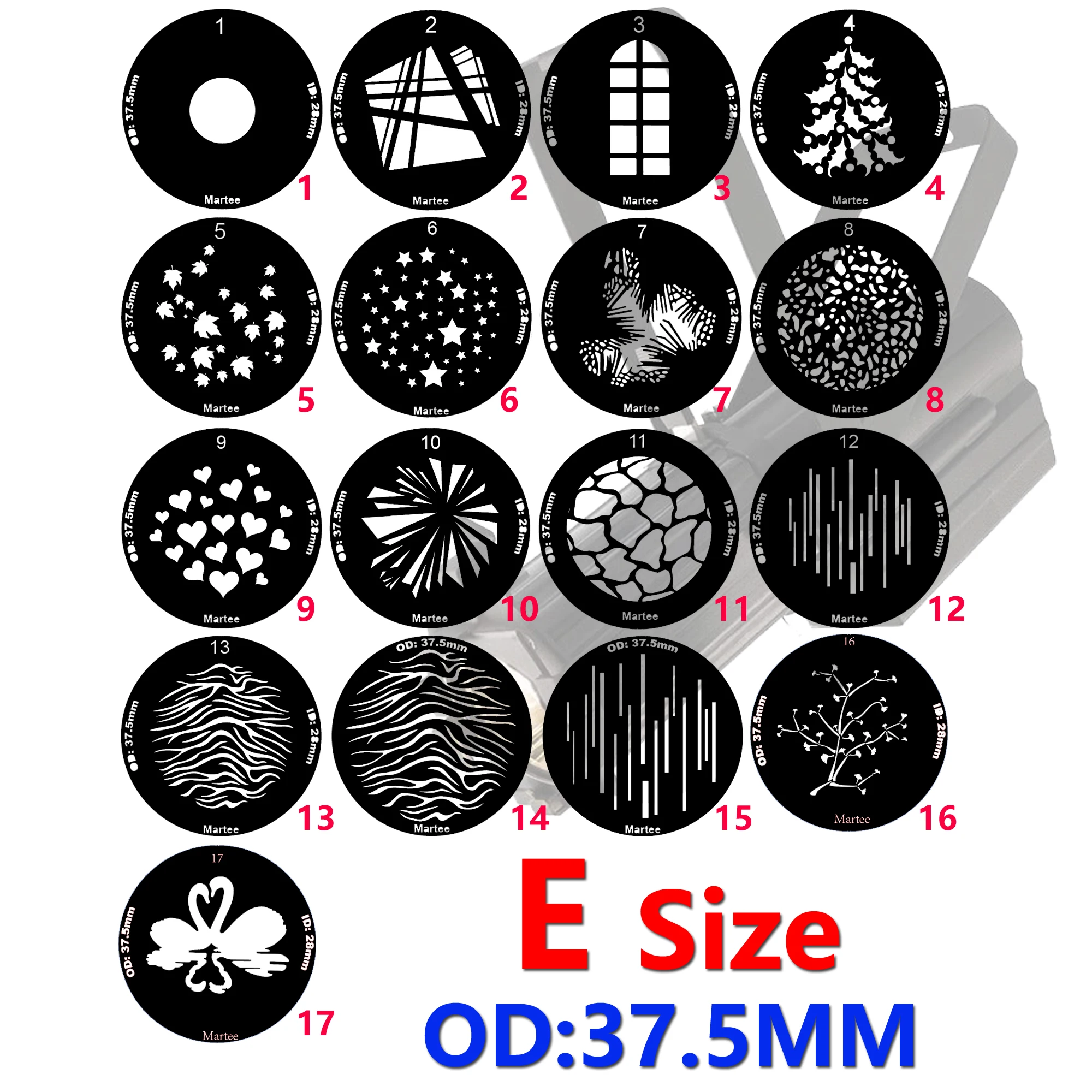 OD-37-5mm-Mask-E-Size-GOBO-Slot-Insert-Continuous-Light-Rotator-via ...