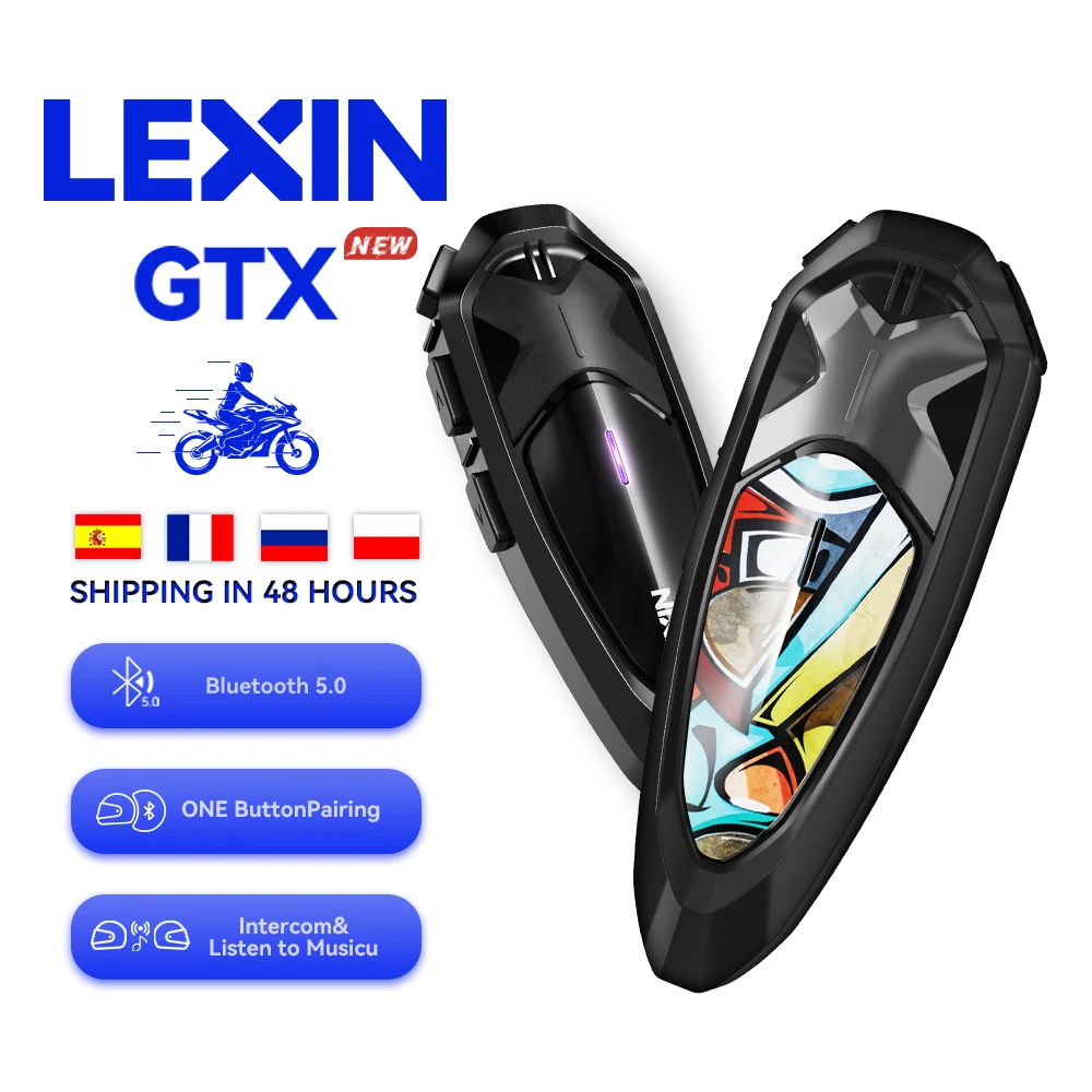 Neue 2022 Lexin GTX Intercom Bluetooth Für Motorrad Helm Headset ...