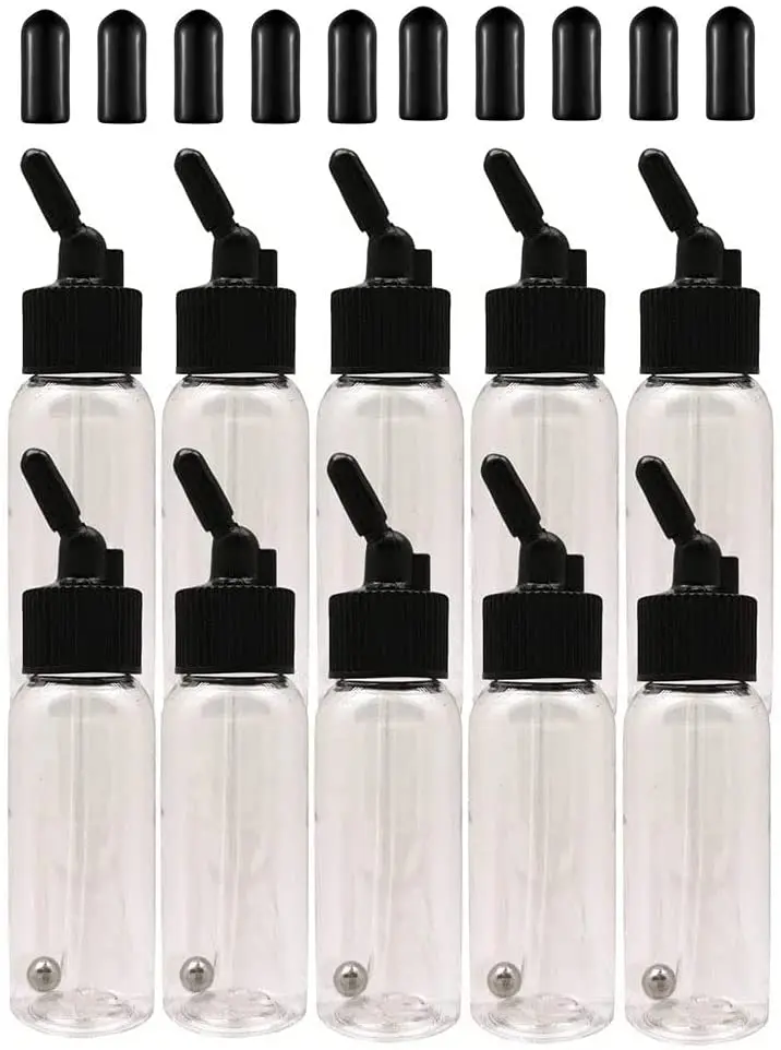 JOYSTAR 10 Pack 30ML Airbrush Plastic Bottles Jars with caps for Dual ...