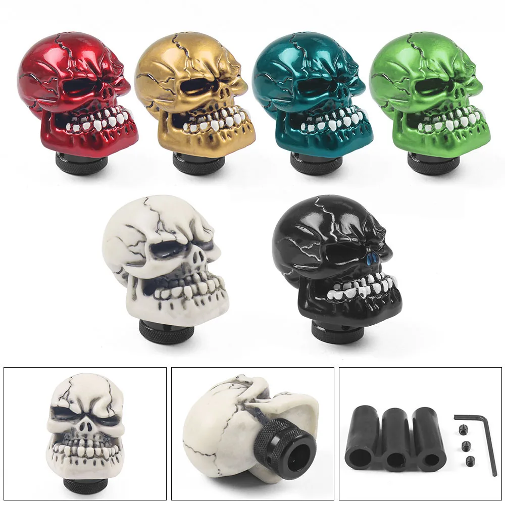 Racing Skull Shape Head shift knob Car Accessories Decoration Car ...