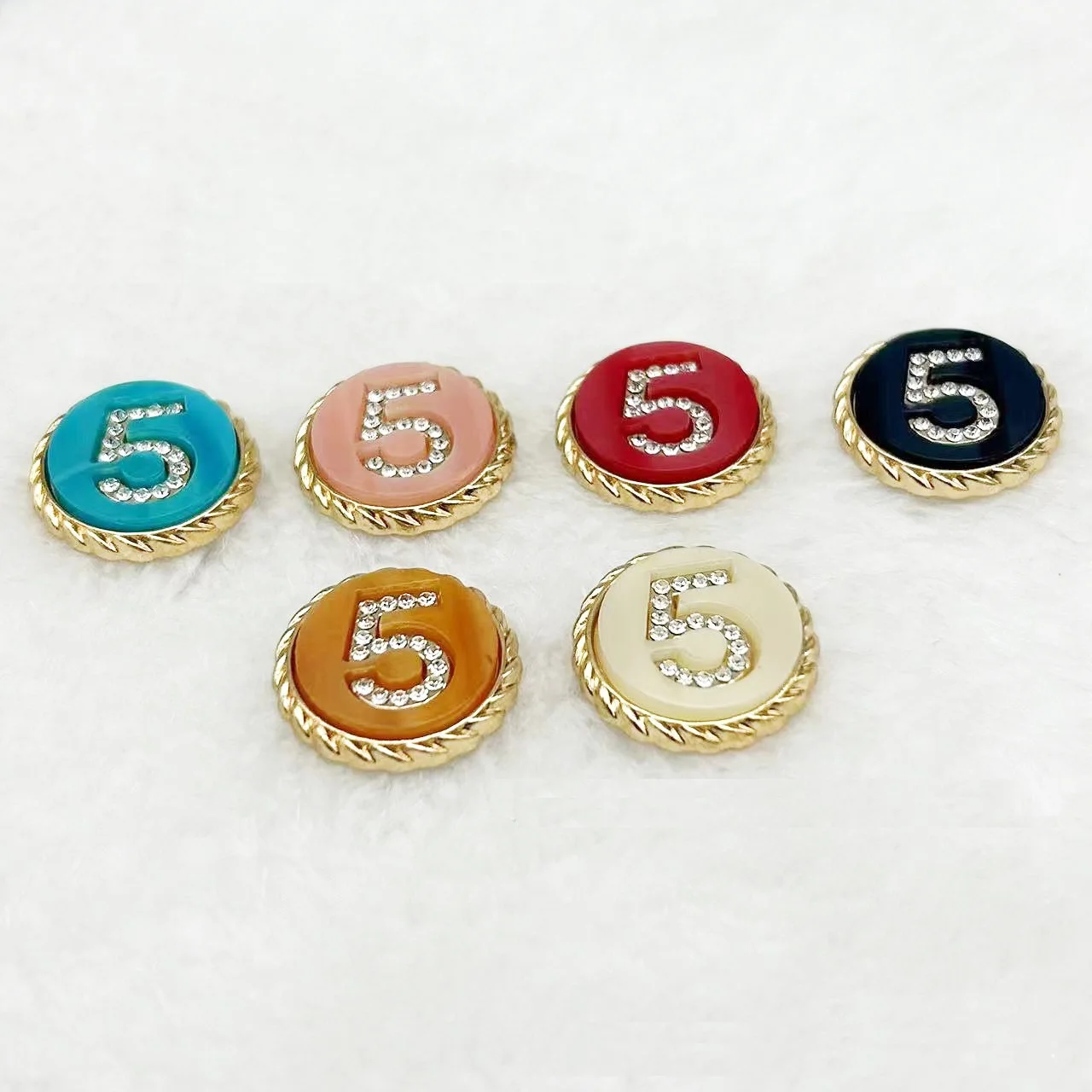 6PCS-Diamond-small-fragrant-wind-button-metal-resin-combination-buckle ...
